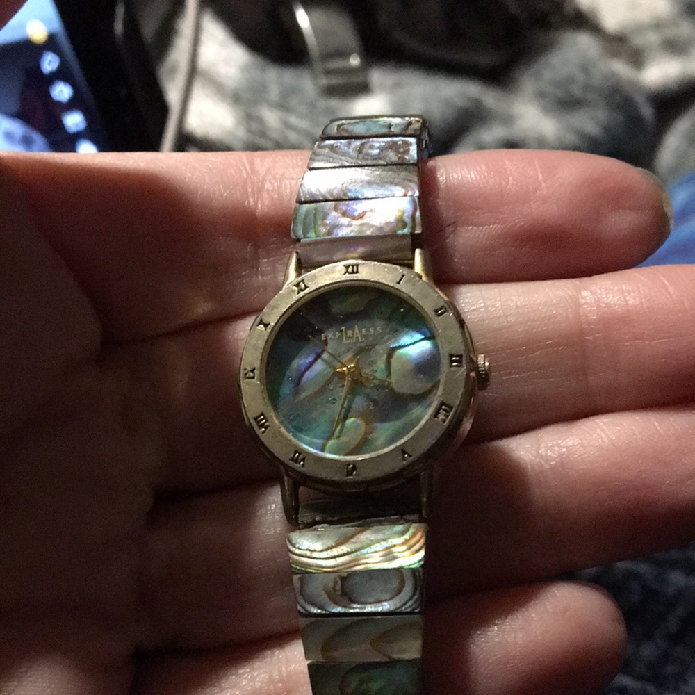 La Express Rare Blue Abalone Shell Extension Band Wat… - Gem